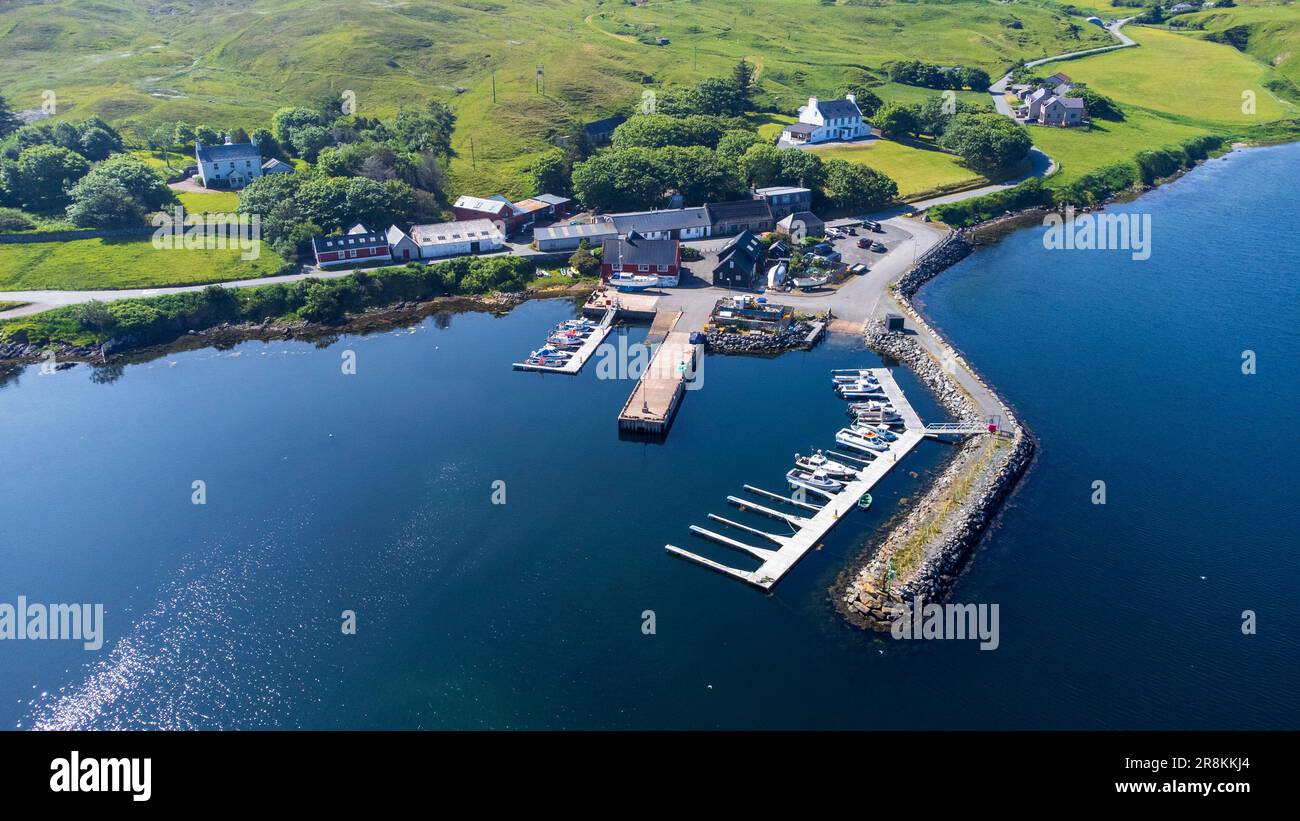 Village of Voe in the central mainland of Shetland Isle off the north ...