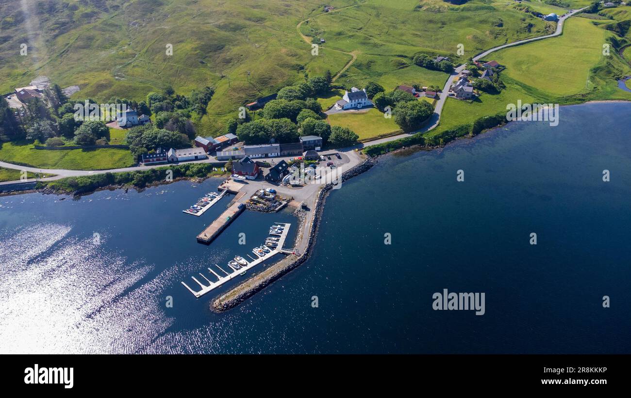 Village of Voe in the central mainland of Shetland Isle off the north ...