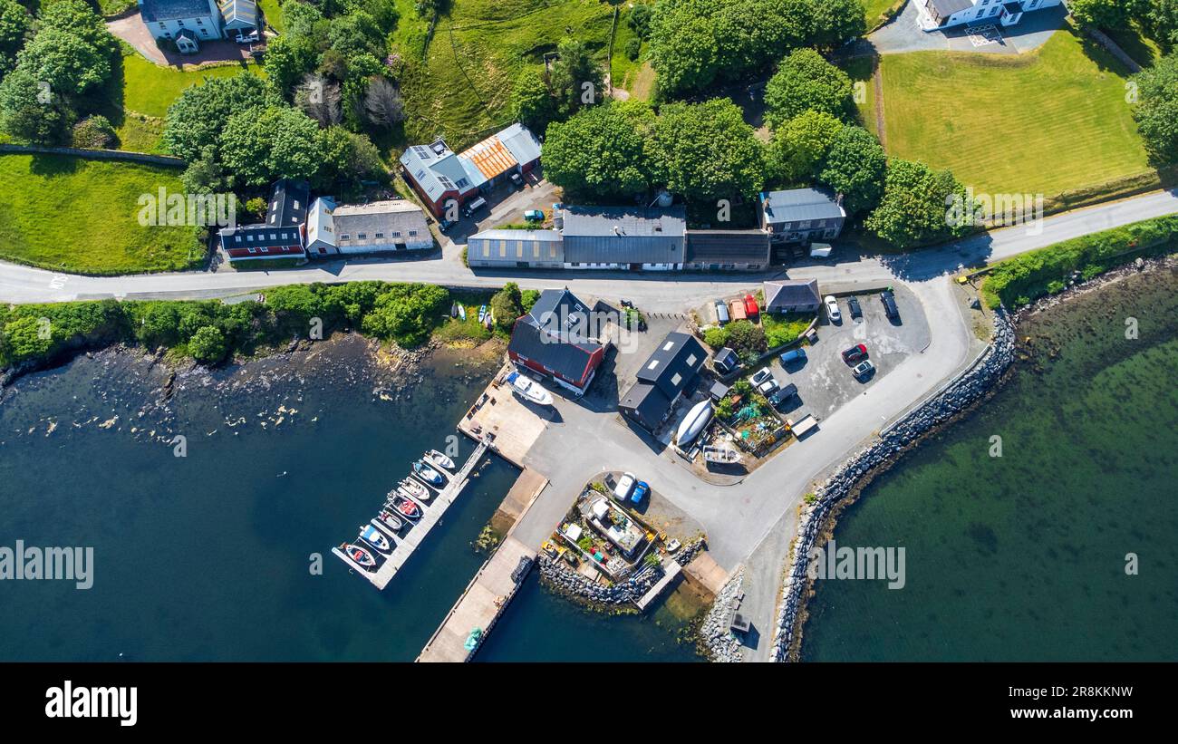 Village of Voe in the central mainland of Shetland Isle off the north ...