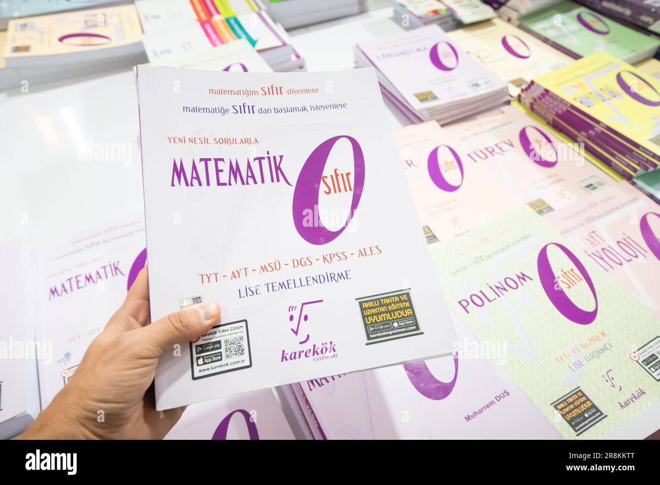 28 October 2022: Antalya, Turkey: Turkish school math textbooks in the ...