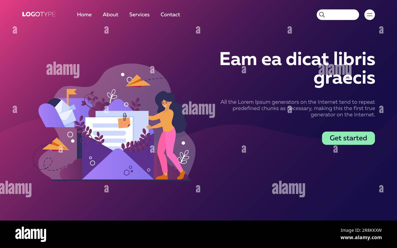 Cartoon woman getting mail from envelope Stock Vector Image & Art - Alamy