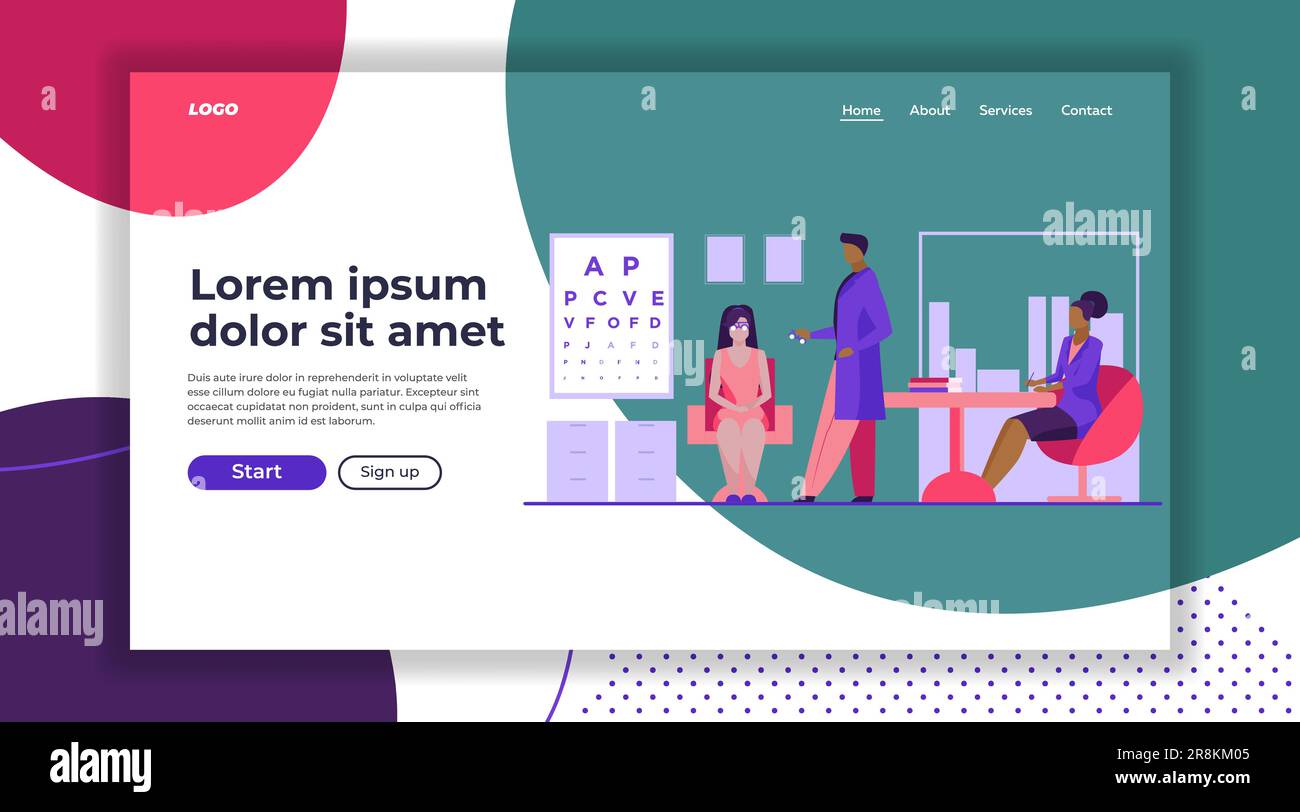 Eyesight test table glasses Stock Vector Images - Alamy