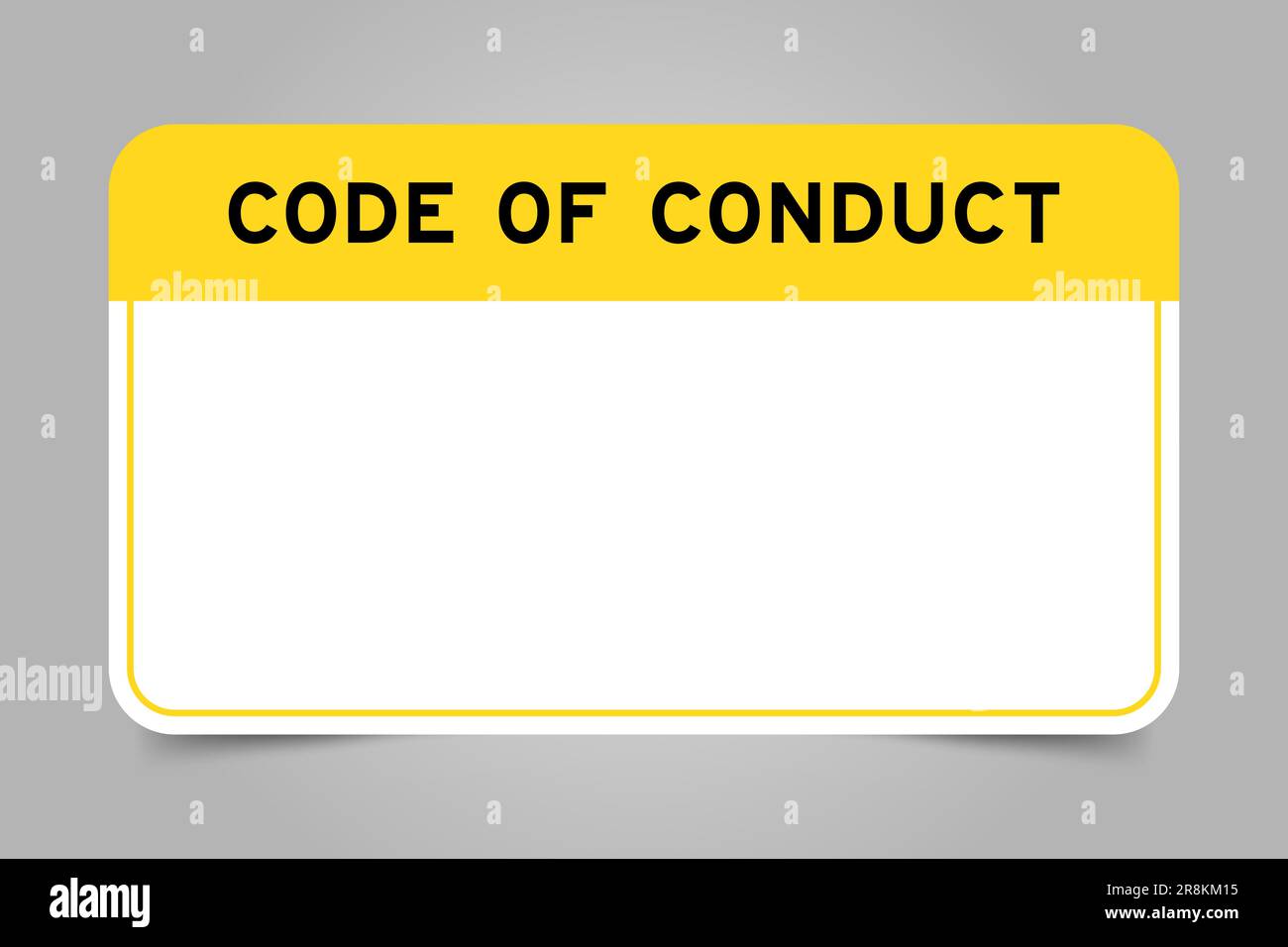 Label banner that have yellow headline with word code of conduct and ...