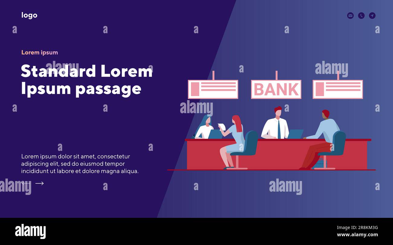Bank workers providing service to clients Stock Vector Image & Art - Alamy