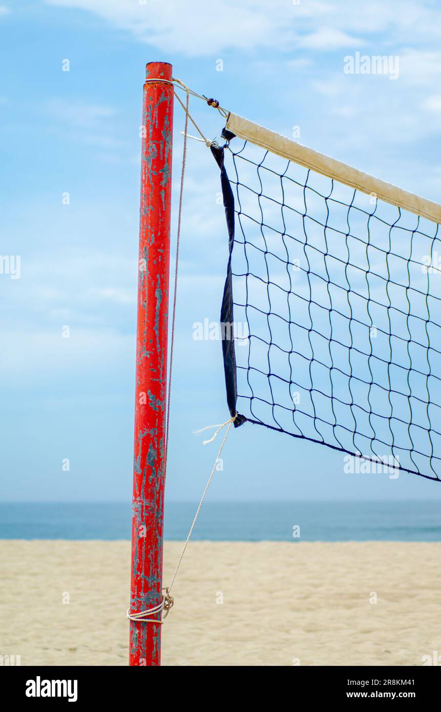 partial view of a volleyball net on the beach Stock Photo - Alamy