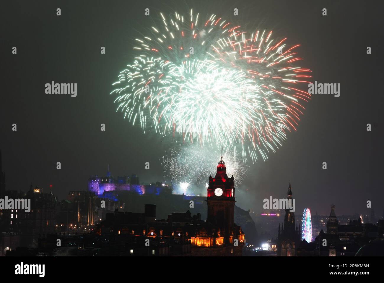 File photo dated 01/01/23 of fireworks exploding over Edinburgh Castle ...