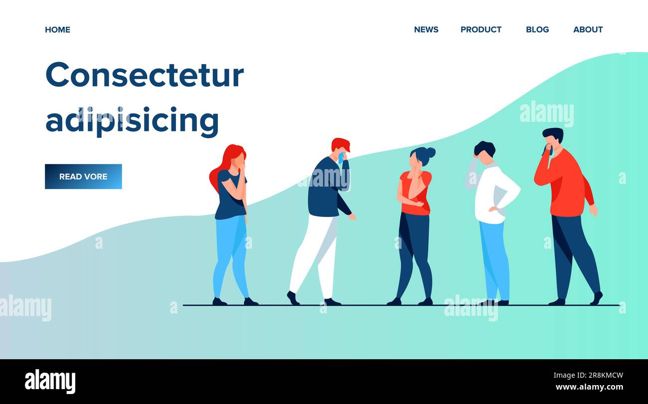 Group of sick people suffering from flu symptoms Stock Vector Image ...