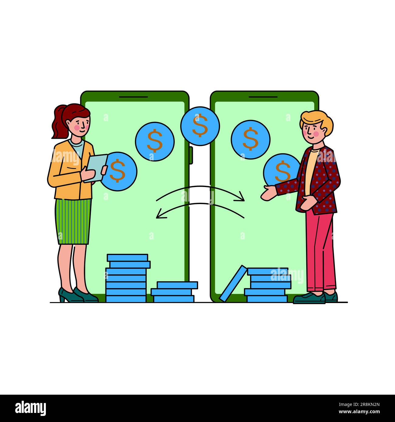 Electronic money transactions man Cut Out Stock Images & Pictures - Alamy