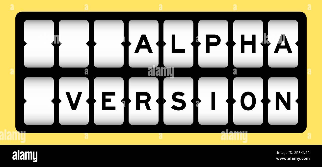 Black color in word alpha version on slot banner with yellow color ...