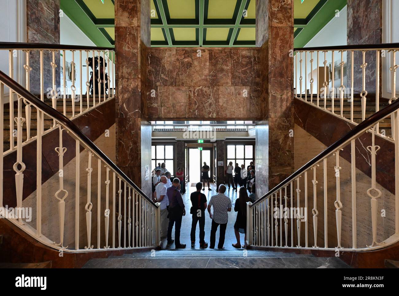 21 June 2023, Brandenburg, Schönefeld: The walls in the former General ...
