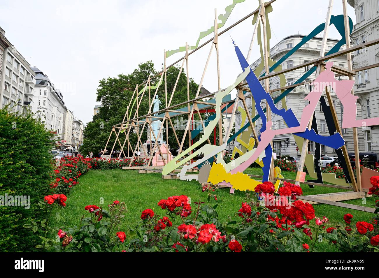 Vienna, Austria. Installation "Lueger temporär" at the Karl Lueger ...