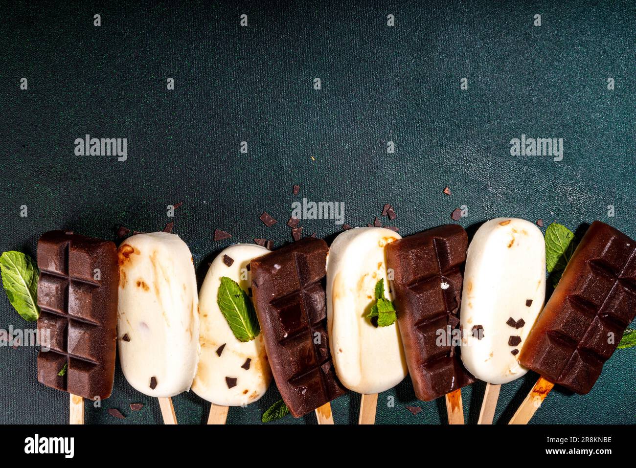 Chocolate and vanilla popsicles, Classic dark brown cocoa and milk ...