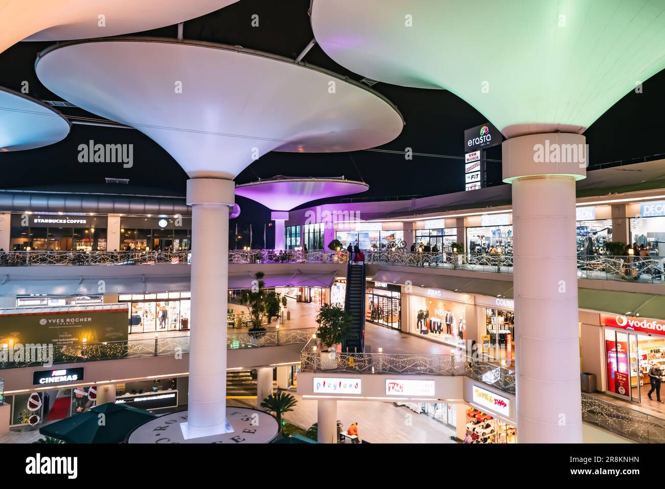 13 December 2022, Antalya, Turkey: Unusual interior of a modern Erasta ...
