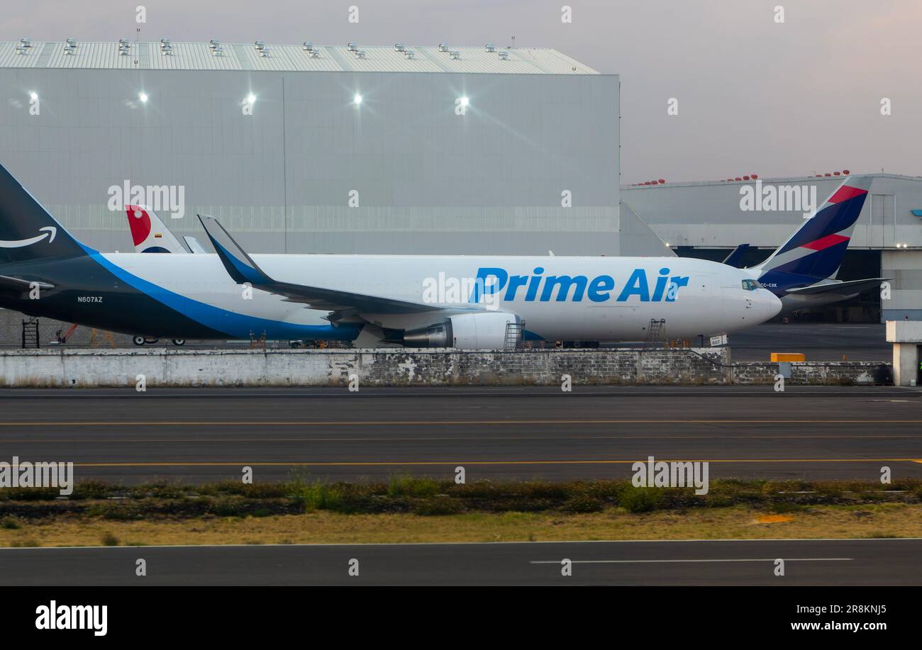 View from plane window of Prime Air plane at Benito Juarez ...