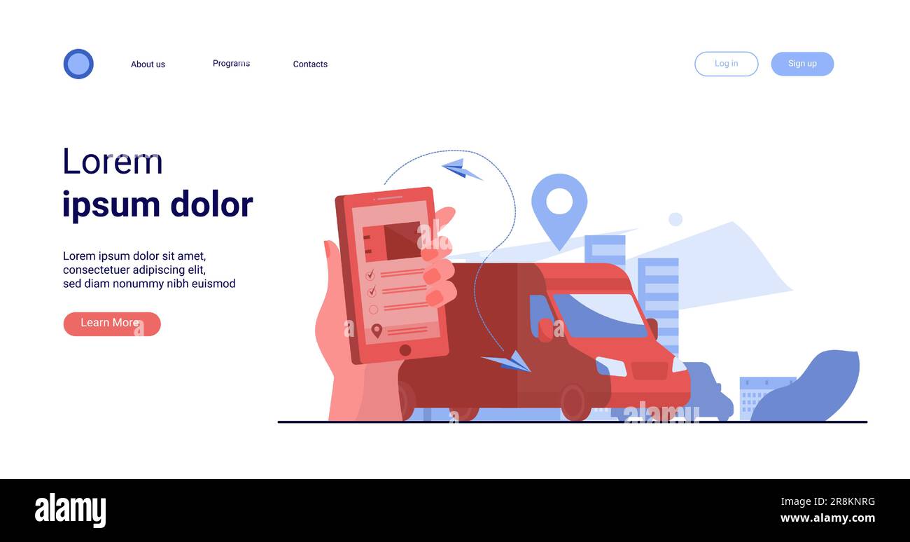 Customer Using Mobile App For Tracking Order Delivery Stock Vector