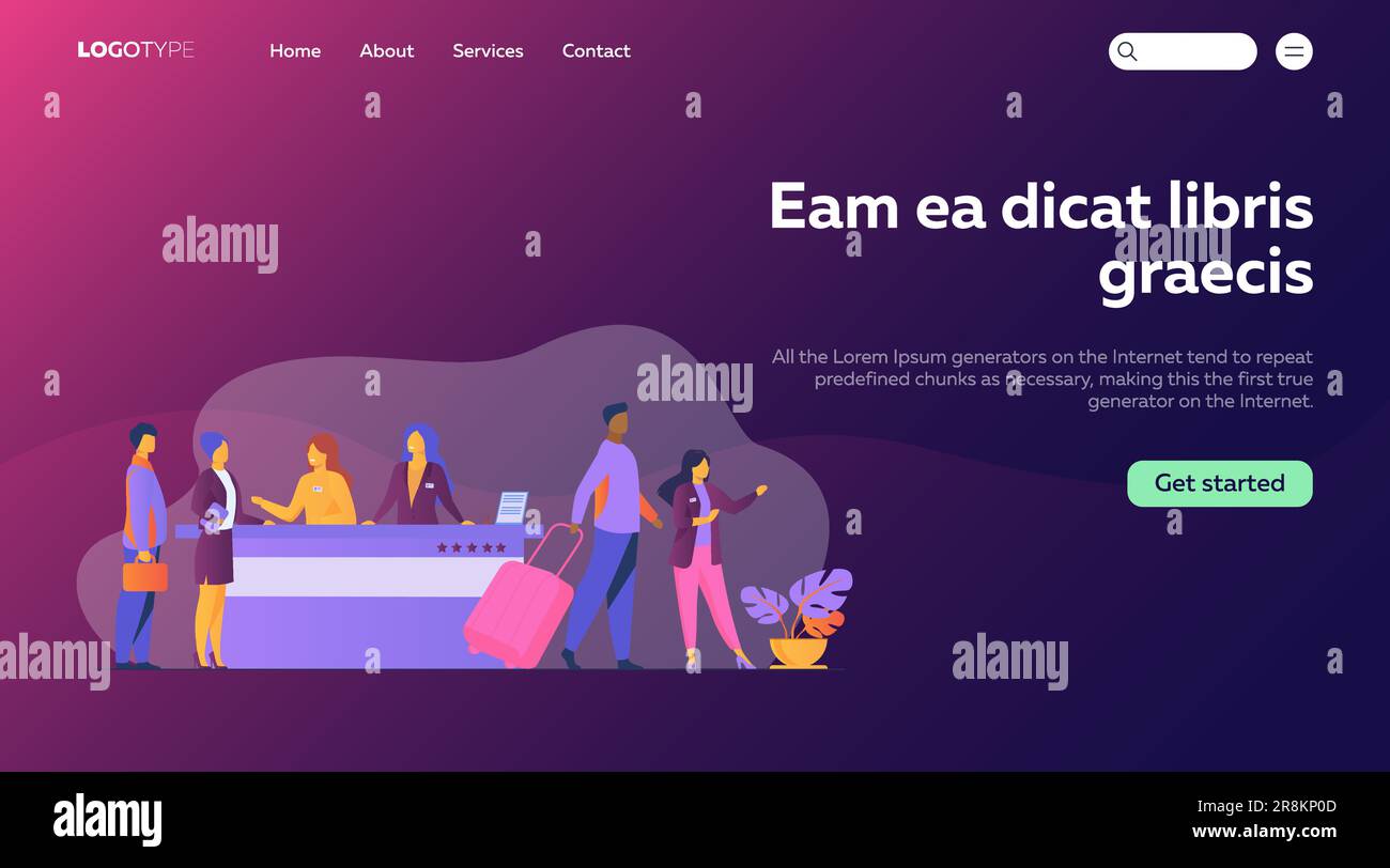 Friendly receptionists from hotel registration desk help clients Stock Vector Image & Art - Alamy