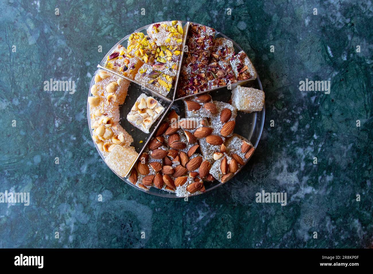 Turkish delight sweets stand on the table Stock Photo - Alamy