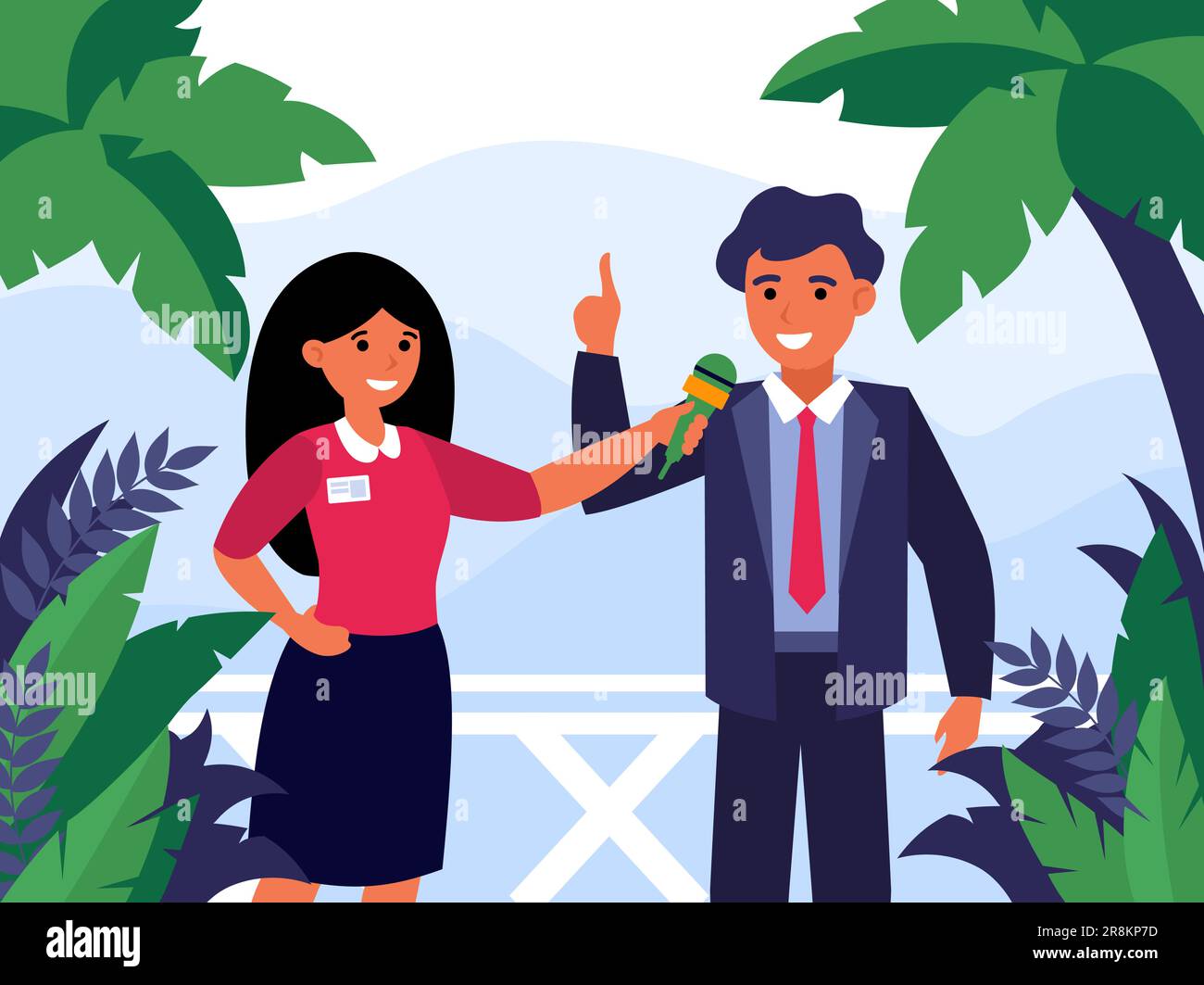 Reporter outdoors Stock Vector Images - Alamy