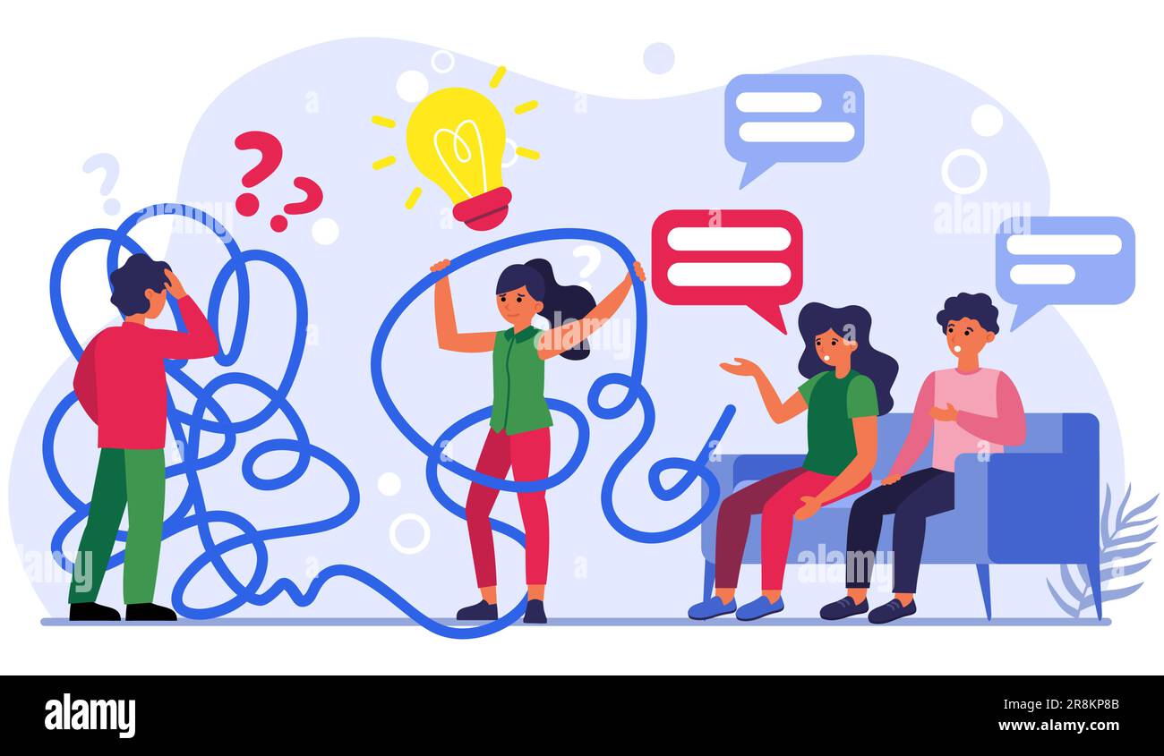 Man and woman having problems while making decisions Stock Vector Image ...