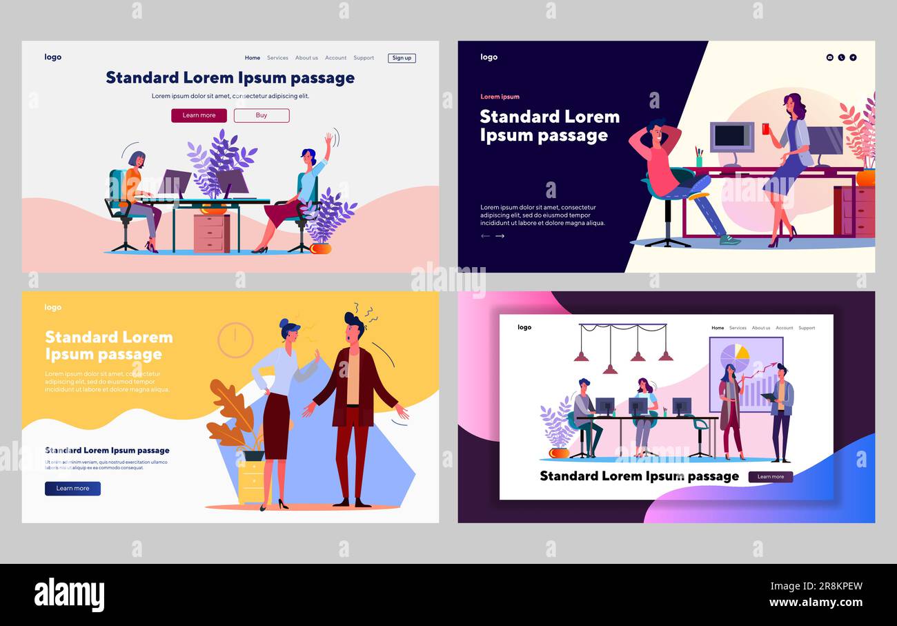 Office employees communication set Stock Vector Image & Art - Alamy