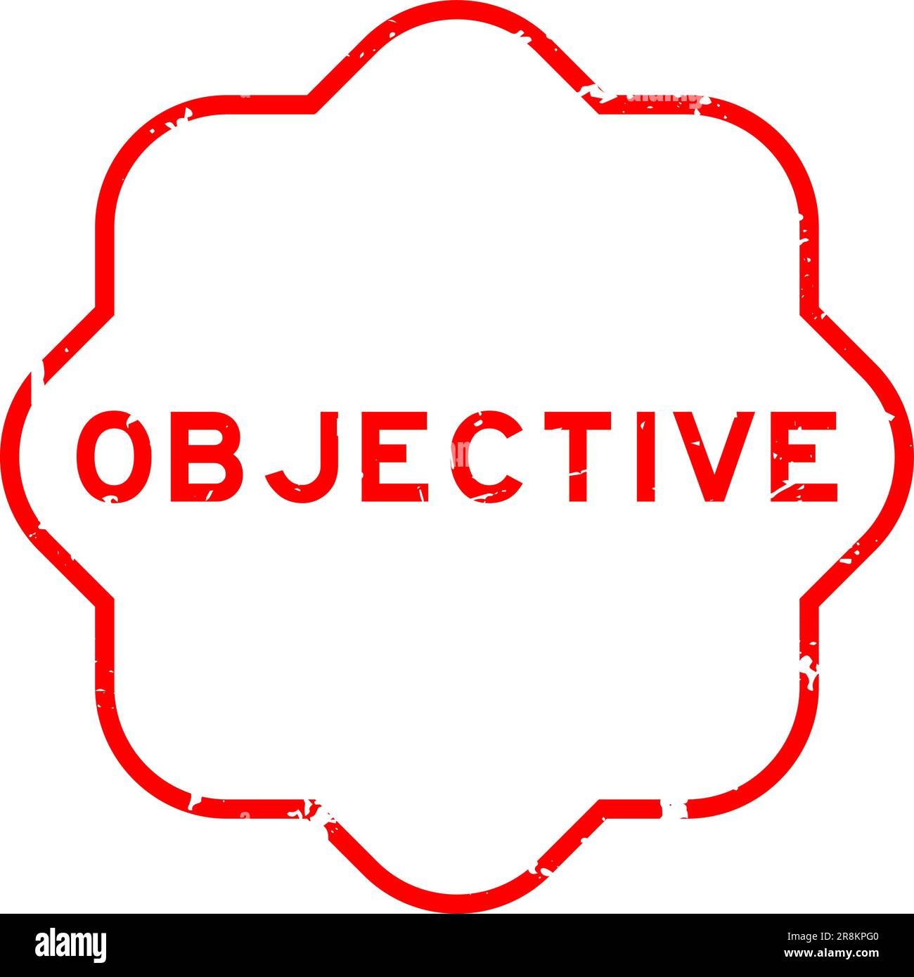 Grunge red objective word rubber seal stamp on white background Stock ...
