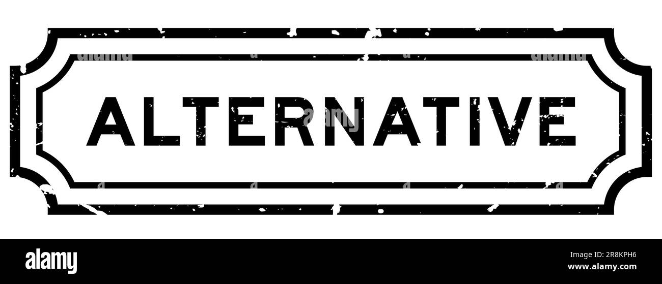 Grunge black alternative word rubber seal stamp on white background ...