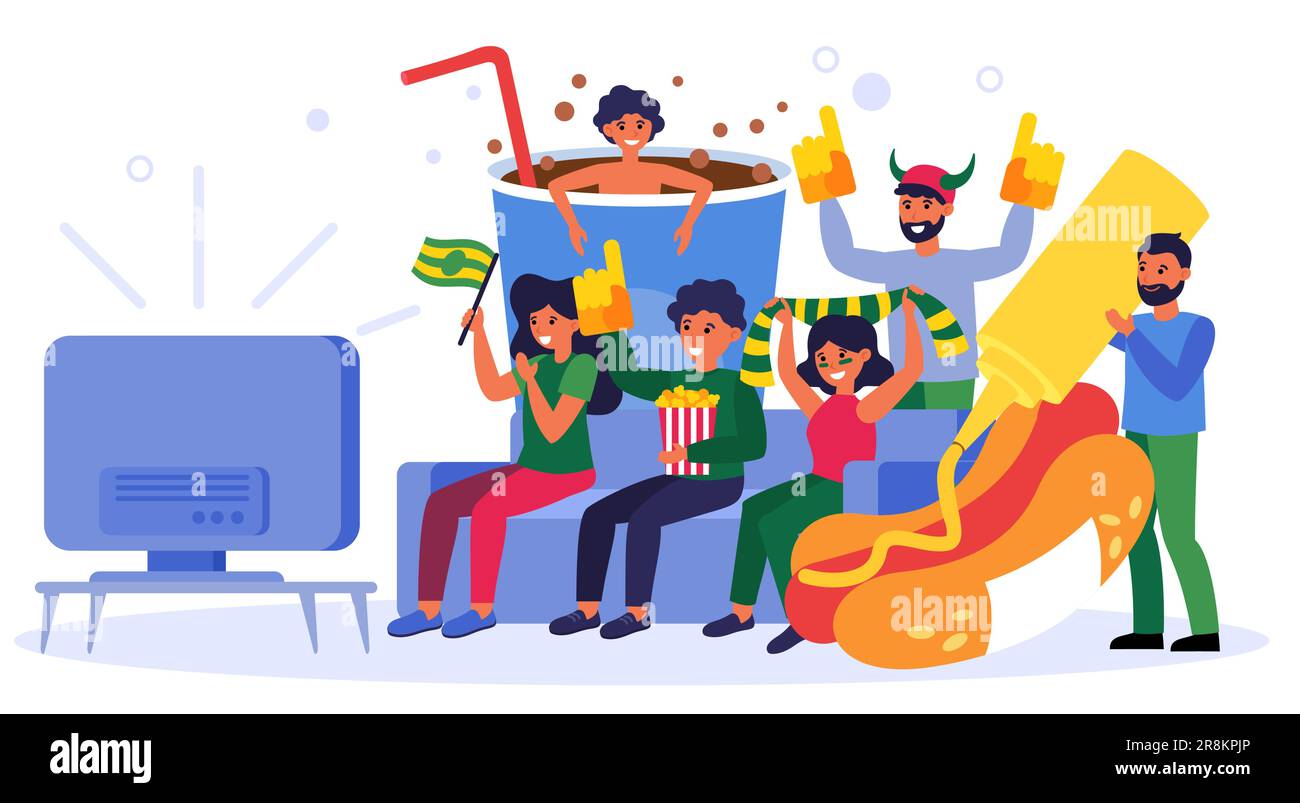 Smiling watching tv Stock Vector Images - Alamy