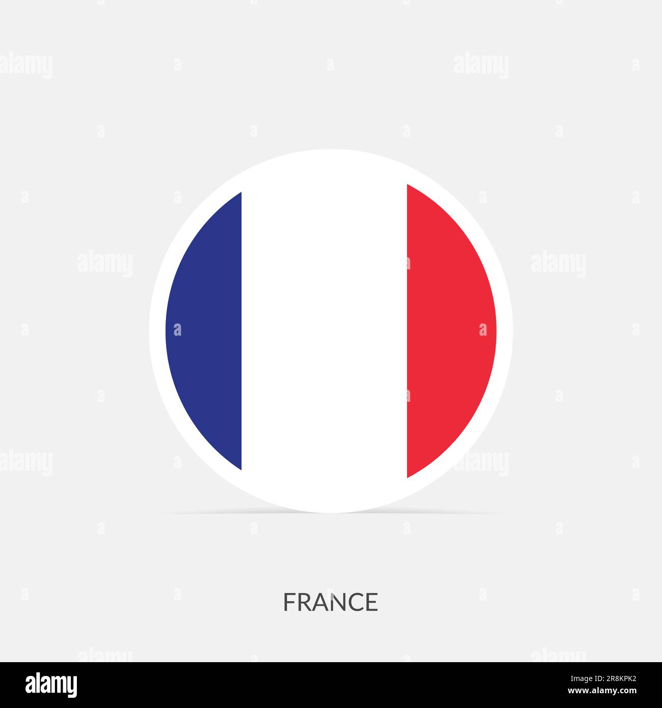 France round flag icon with shadow Stock Vector Image & Art - Alamy
