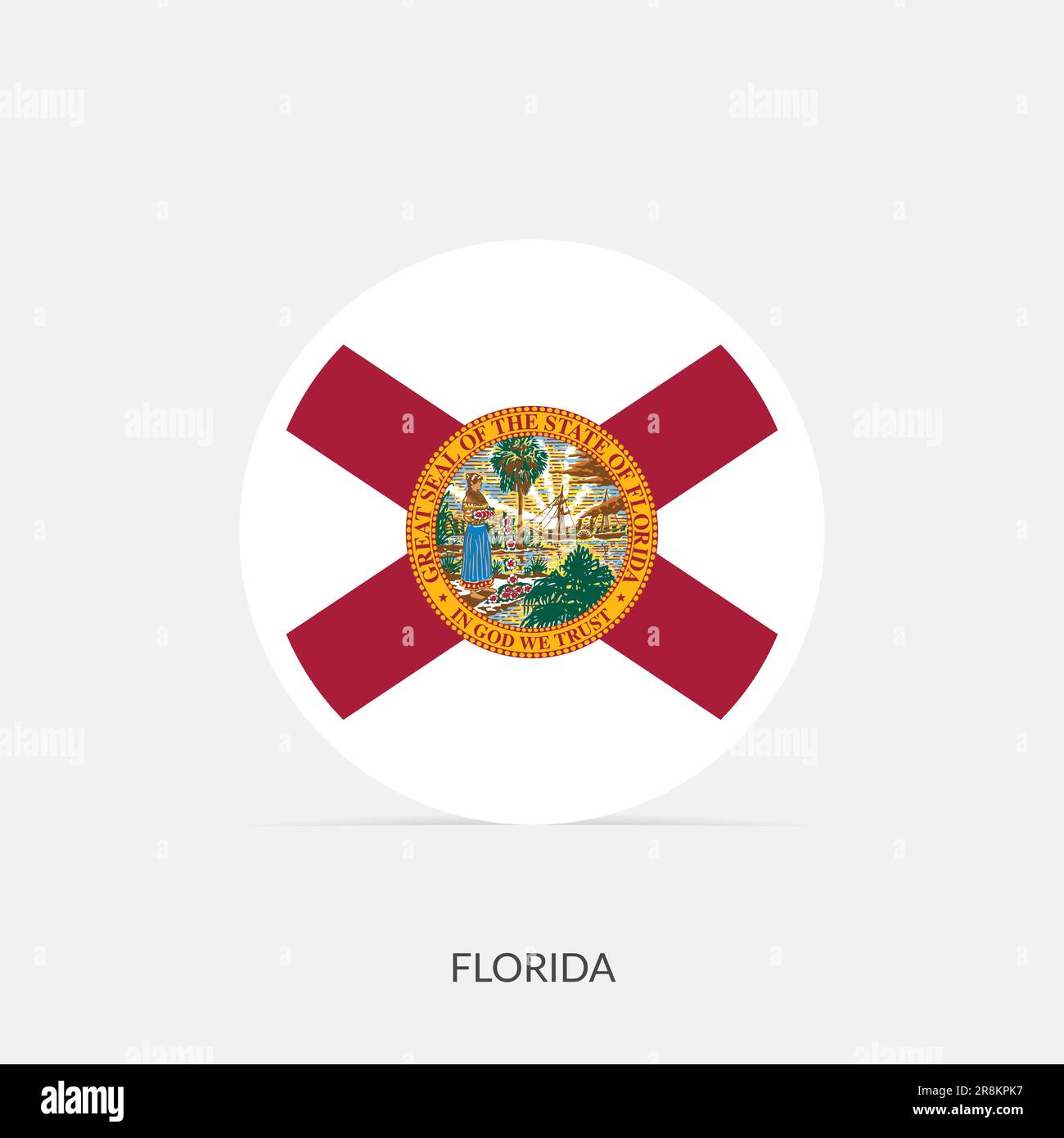 Florida round flag icon with shadow Stock Vector Image & Art - Alamy