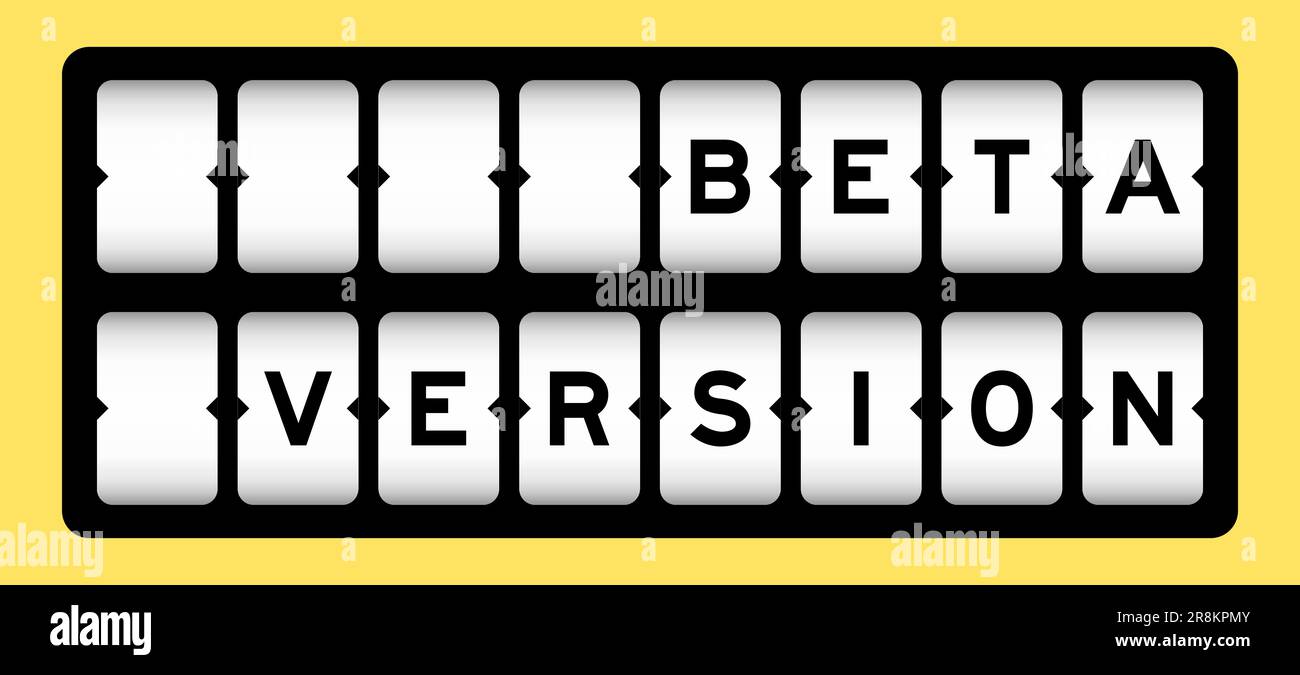 Black color in word beta version on slot banner with yellow color ...