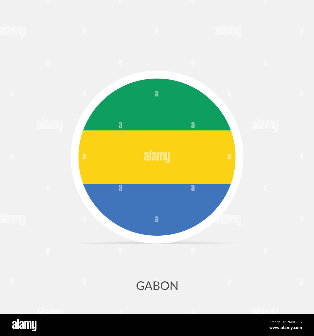 Gabon round flag icon with shadow Stock Vector Image & Art - Alamy