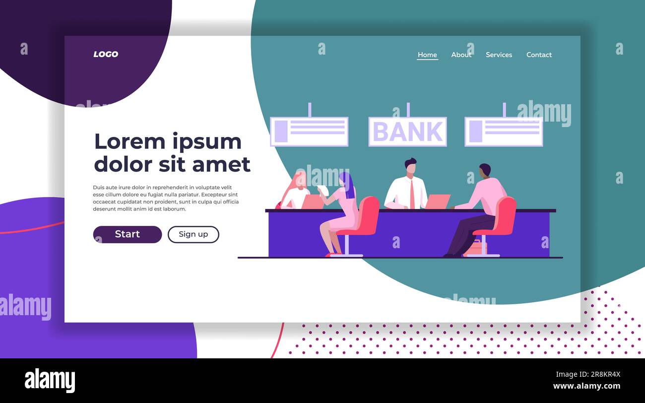 Bank workers providing service to clients Stock Vector Image & Art - Alamy