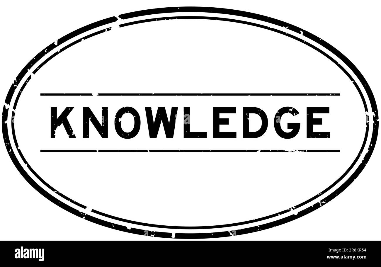 Grunge black knowledge word oval rubber stamp in white background Stock ...