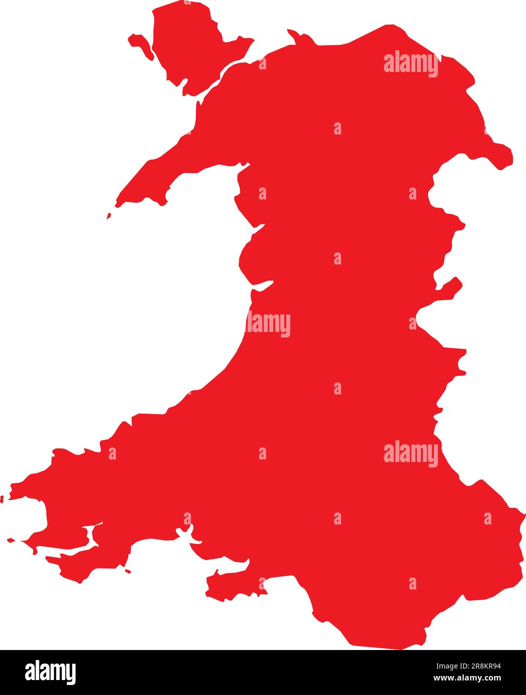 Red Cmyk Color Map Of Wales Stock Vector Image And Art Alamy