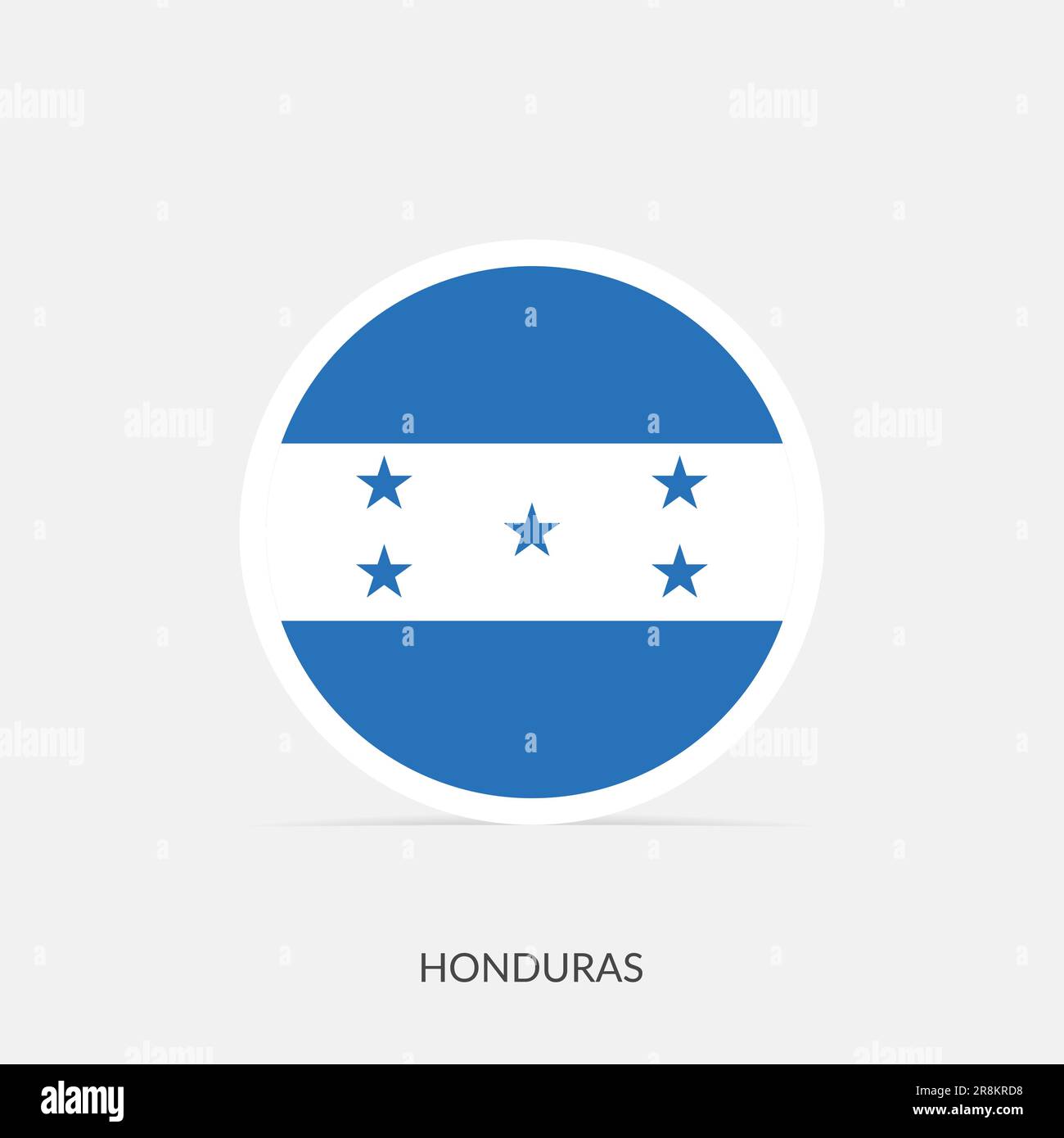Honduras round flag icon with shadow Stock Vector Image & Art - Alamy