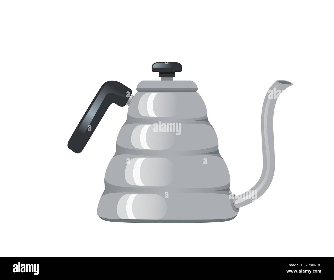 Classic design coffee kettle with black handle vector illustration ...