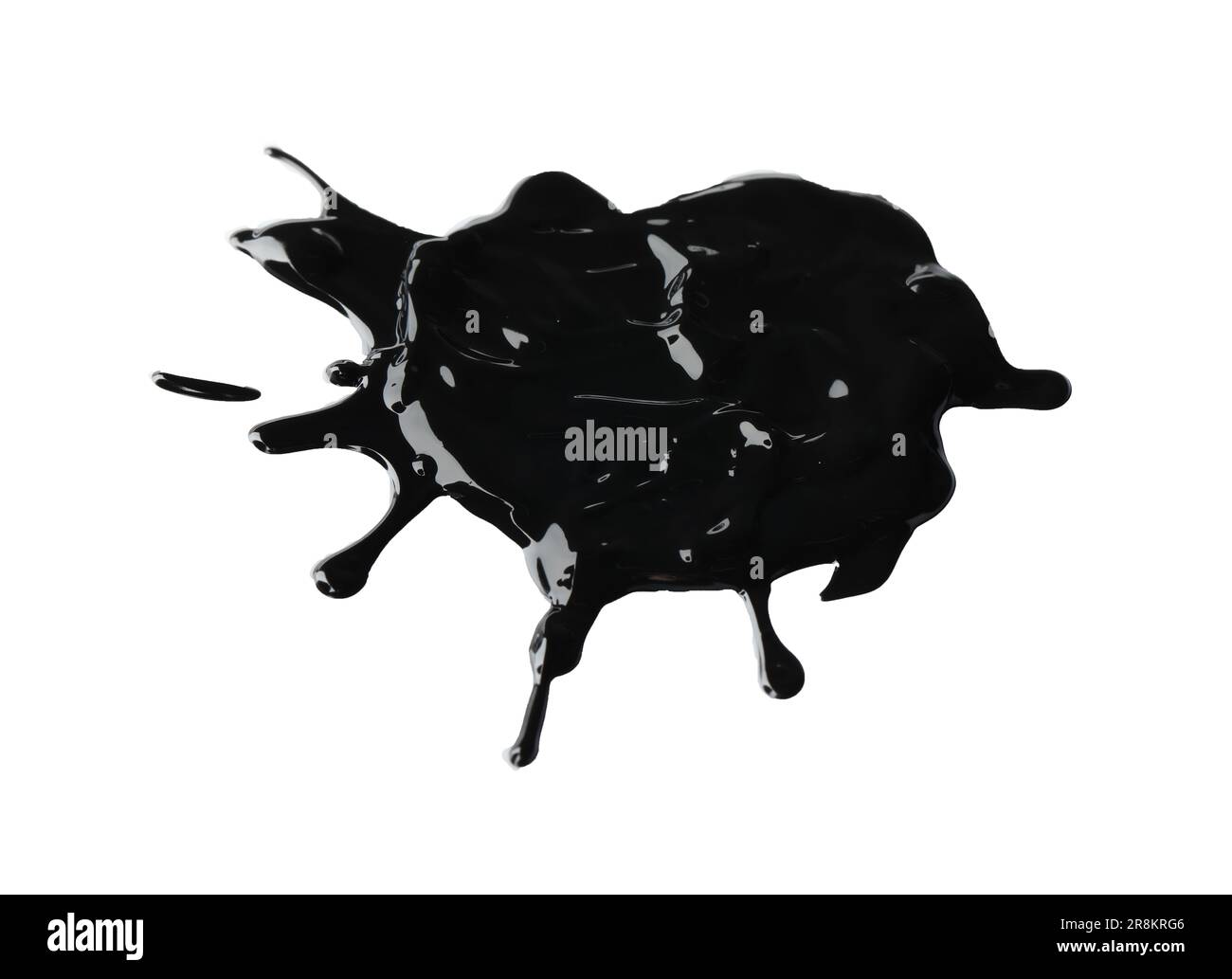 Blot of black paint on white background Stock Photo - Alamy