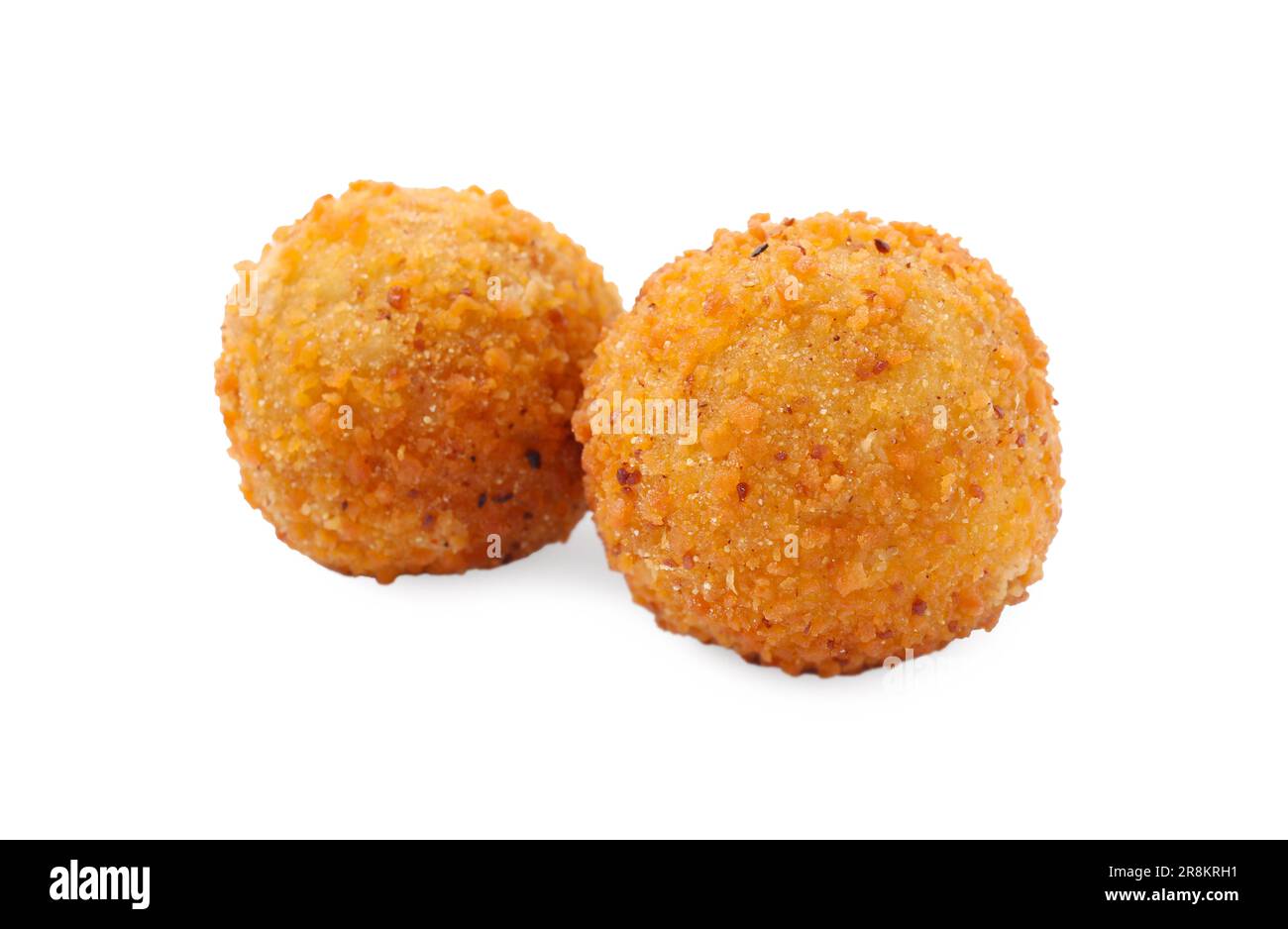 Delicious fried tofu balls on white background Stock Photo - Alamy