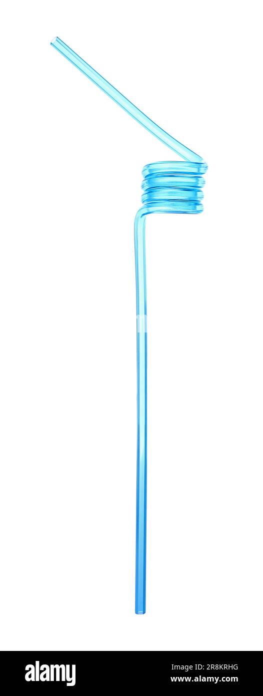 Light blue plastic cocktail tube isolated on white Stock Photo - Alamy