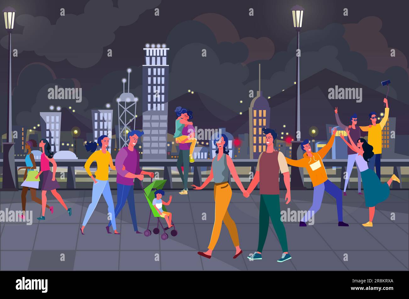People having fun city Stock Vector Images - Alamy