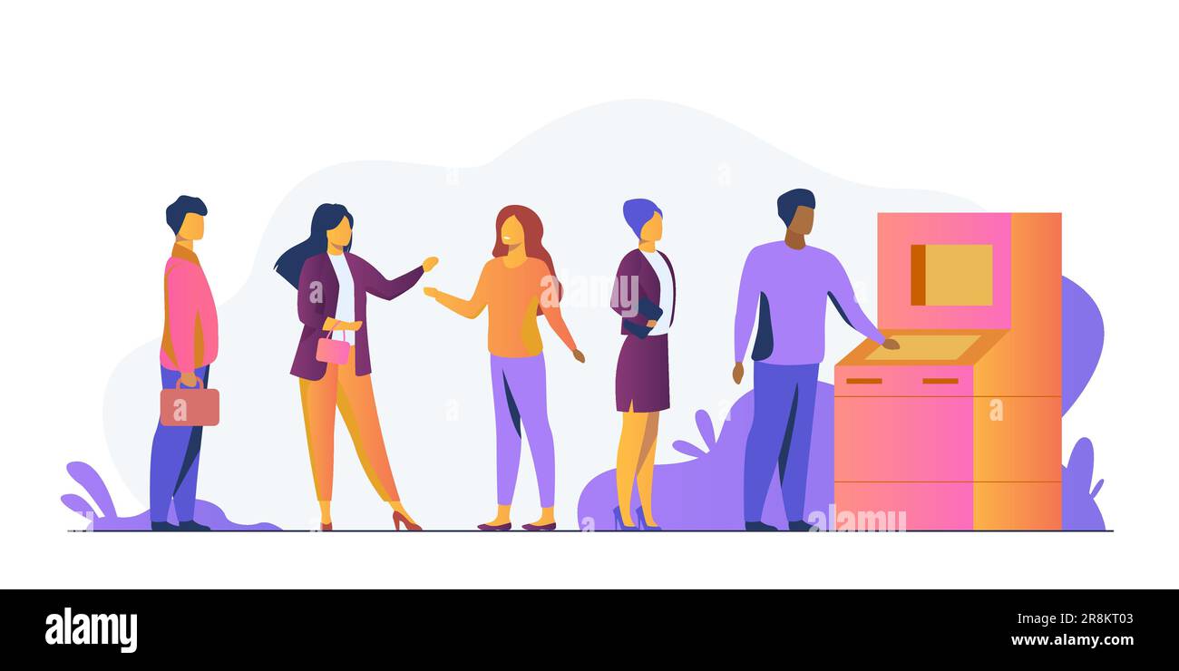 Automatic queue machine Stock Vector Images - Alamy