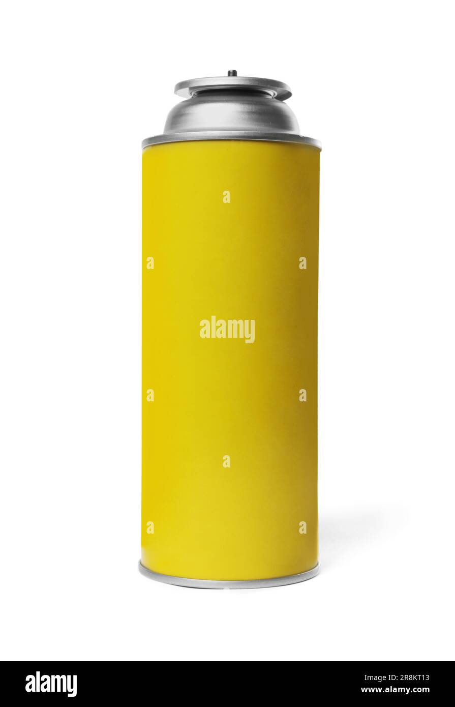Can of gas butane isolated on white. Military training equipment Stock ...