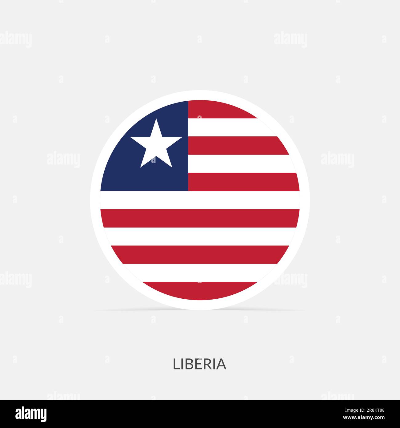Liberia round flag icon with shadow Stock Vector Image & Art - Alamy