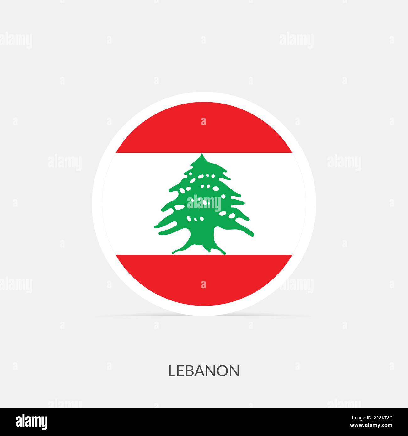 Lebanon round flag icon with shadow Stock Vector Image & Art - Alamy