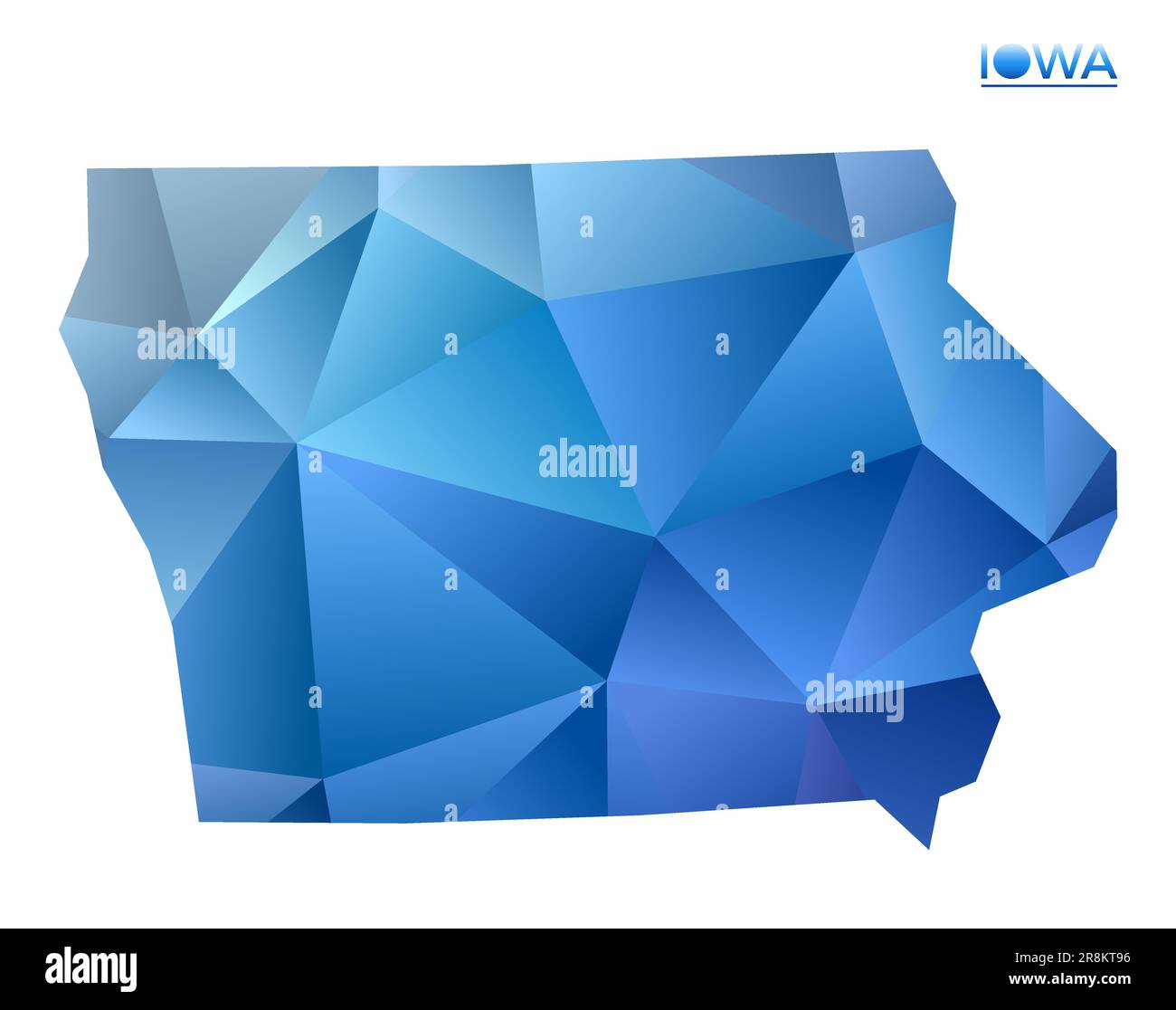 Vector polygonal Iowa map. Vibrant geometric US state in low poly style ...