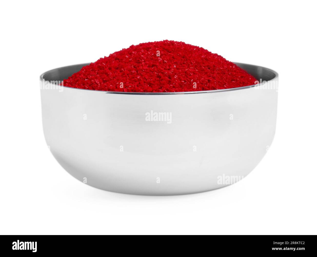 Bowl with red food coloring isolated on white Stock Photo - Alamy