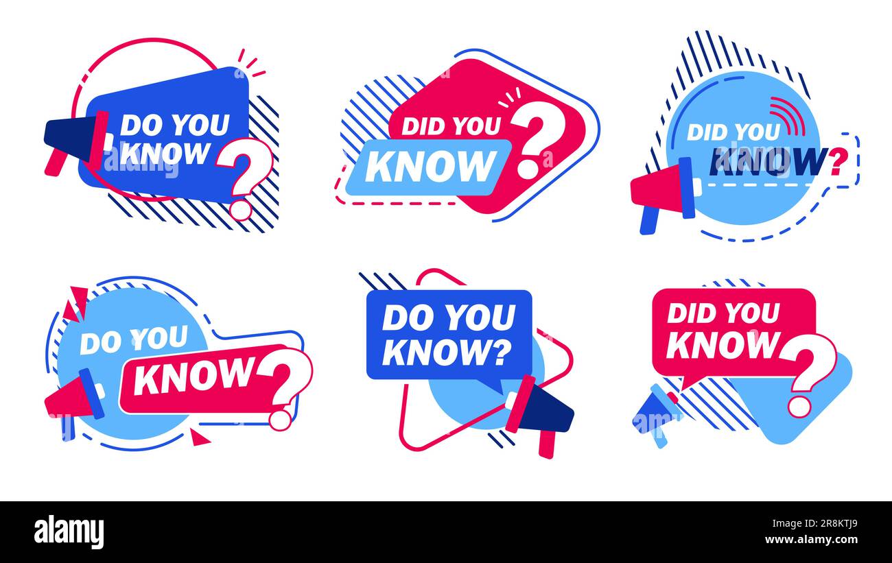 Did you know question flat icon collection Stock Vector Image & Art - Alamy