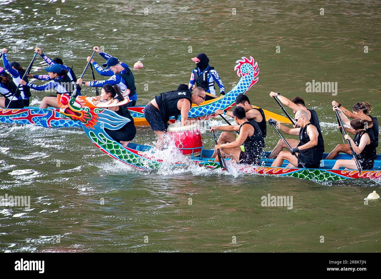 Taipei. 22nd June, 2023. Crew members participate in a traditional ...