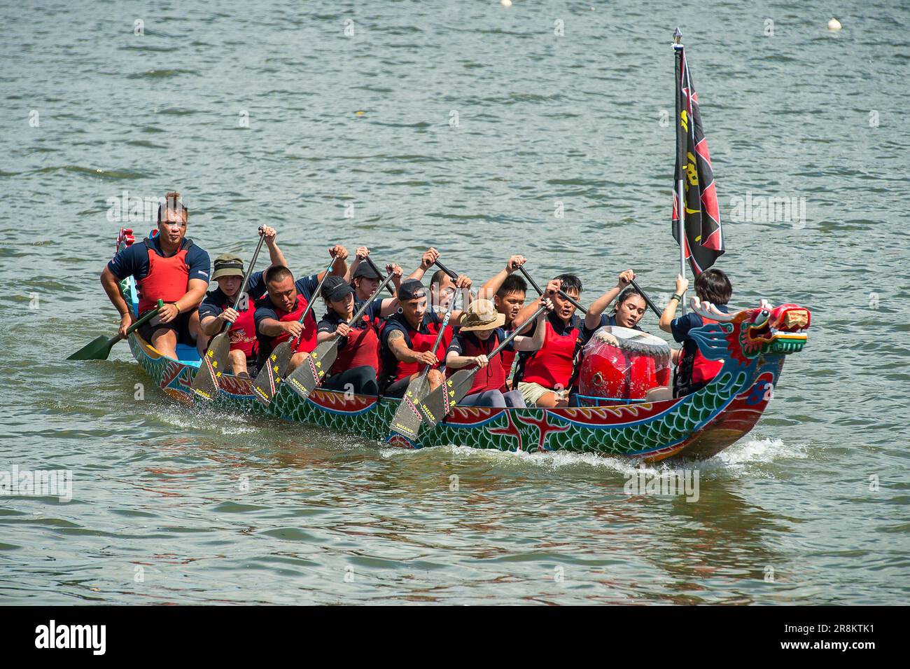 Taipei. 22nd June, 2023. Crew members participate in a traditional ...