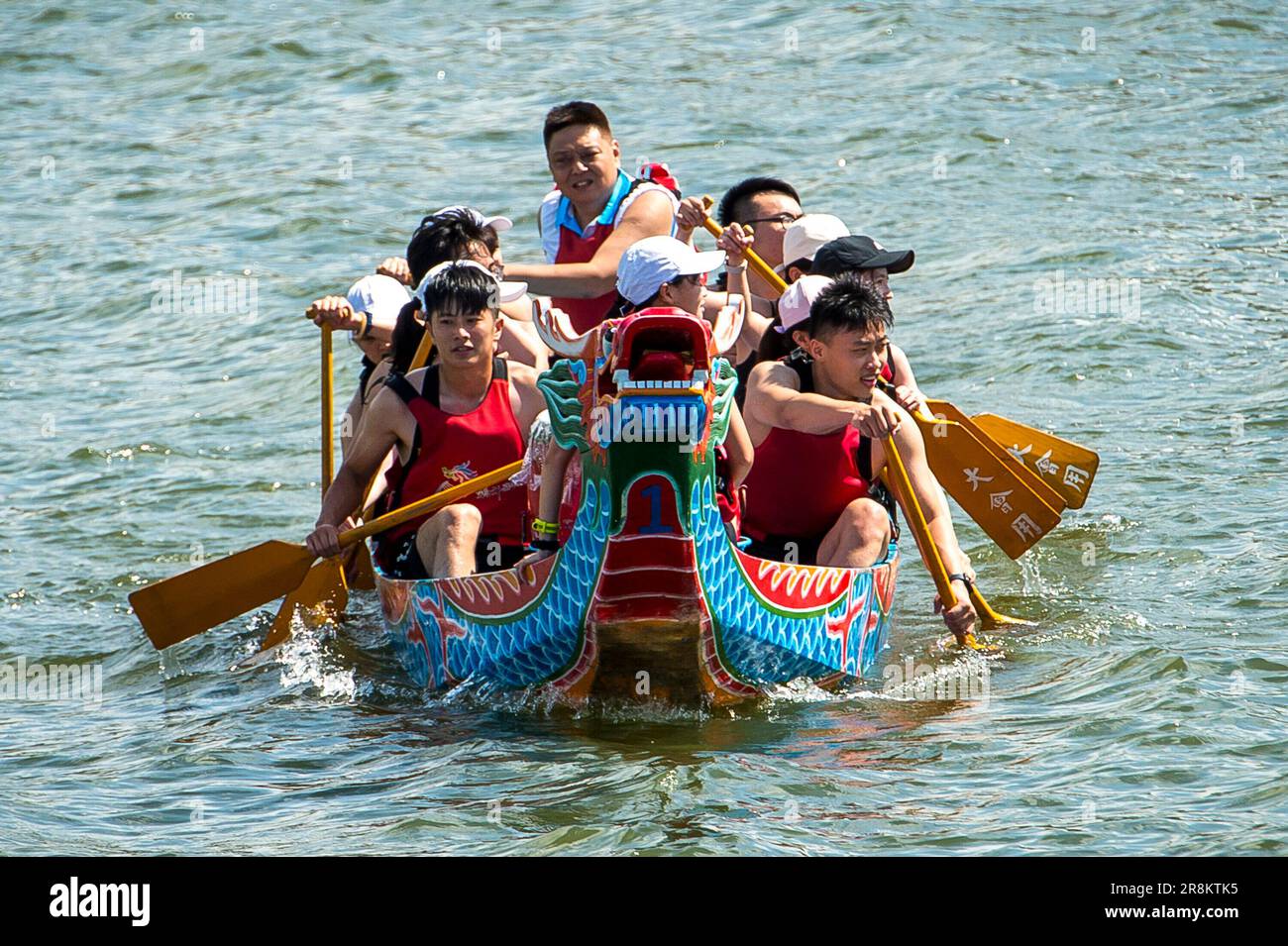 Taipei. 22nd June, 2023. Crew members participate in a traditional ...
